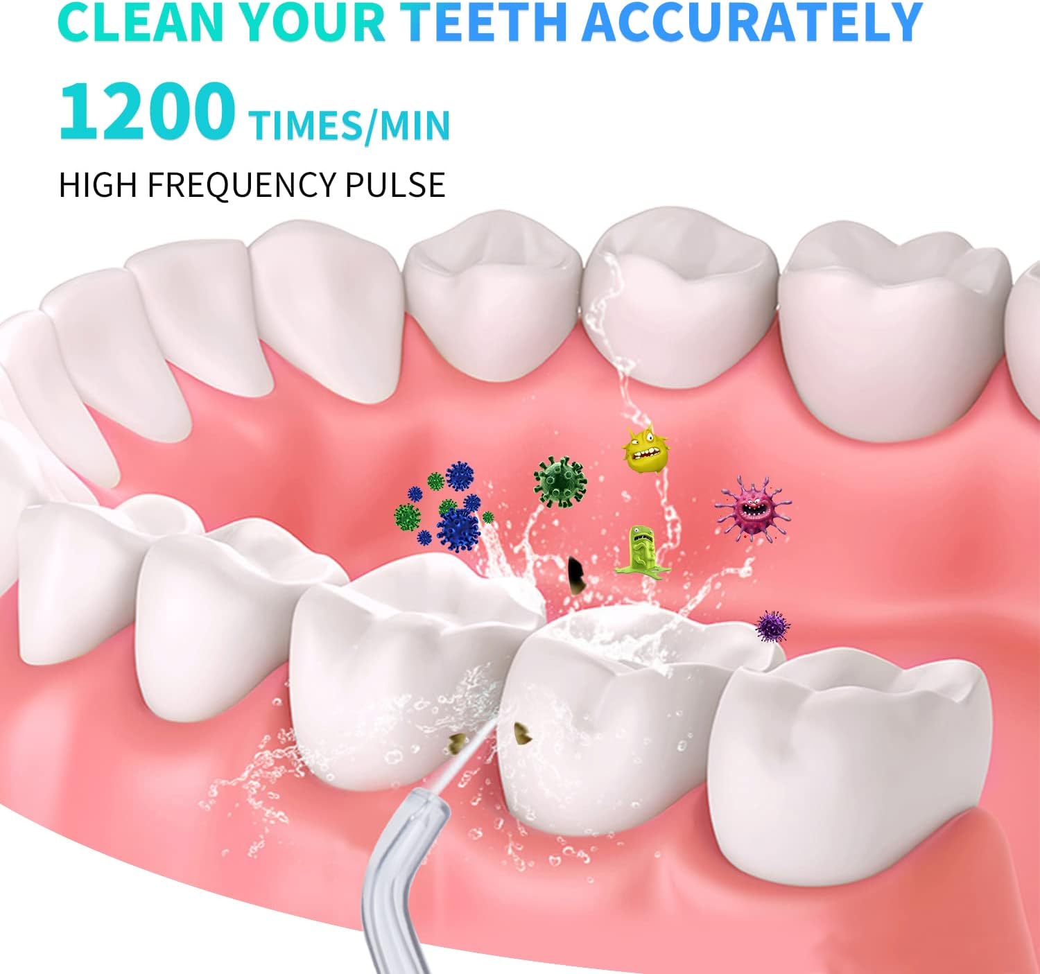 Water Flosser [Mini Cordless Portable] Oral Irrigator Water Teeth ...